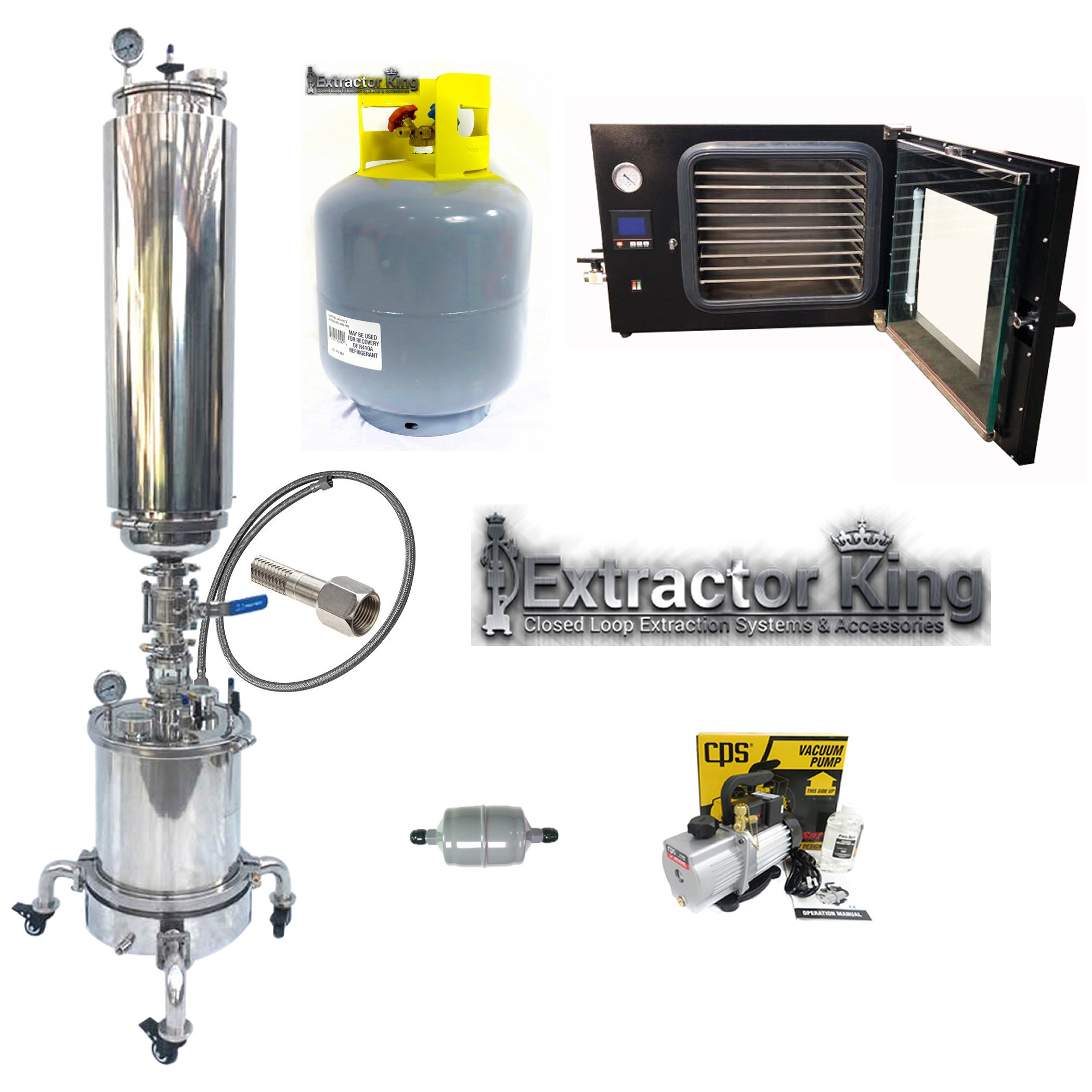 10LB Turn Key Closed Loop Extractor Setup w/ Vacuum Oven & Pump